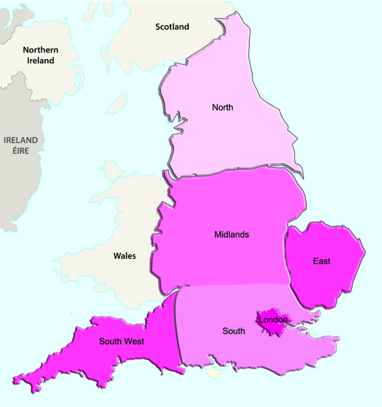 Lancashire county map with flag - EWiF